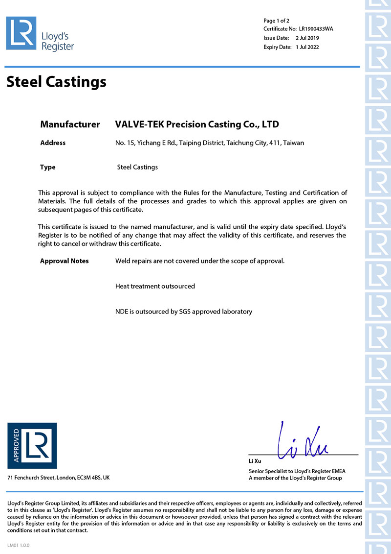 Global Certifications | Valtec - Quality Accreditations