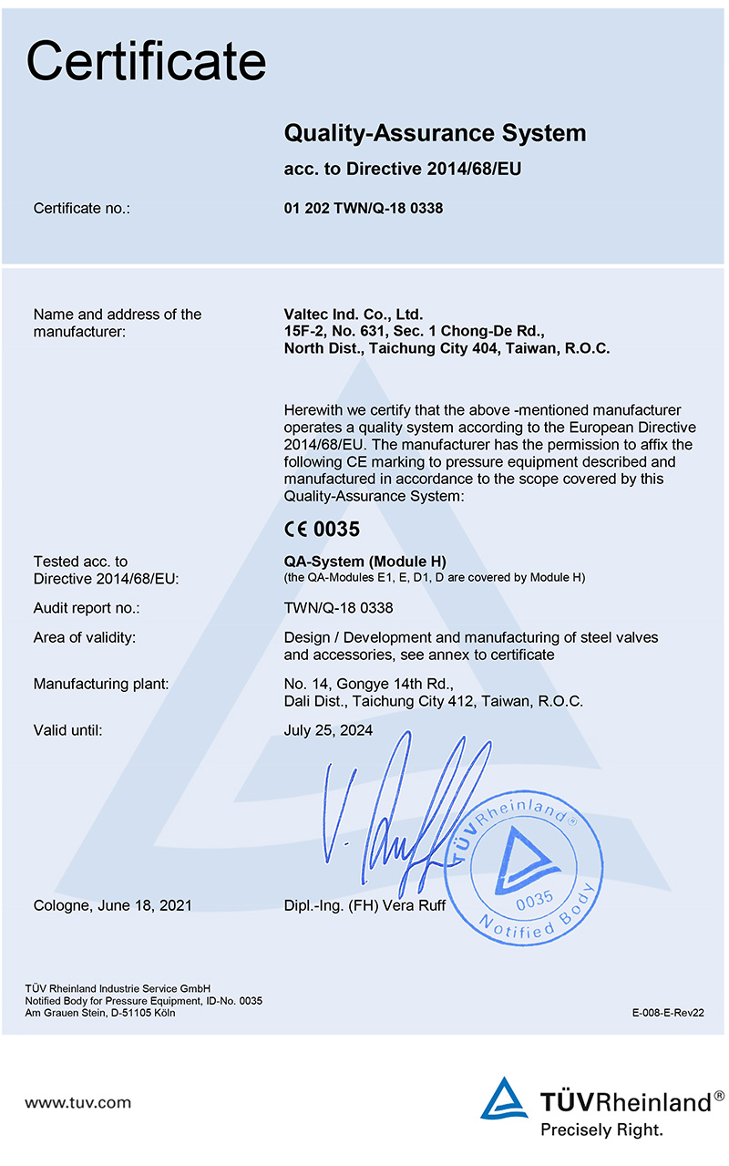 Global Certifications | Valtec - Quality Accreditations